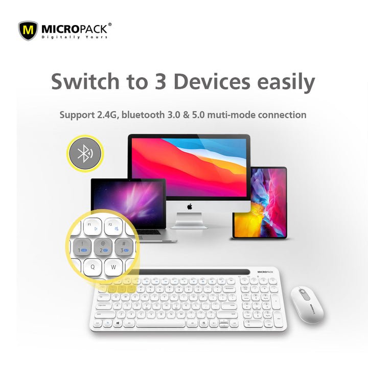 Micropack iFREE Pro 2 - 2.4G/Bluetooth Wireless Keyboard & Mouse Combo ...