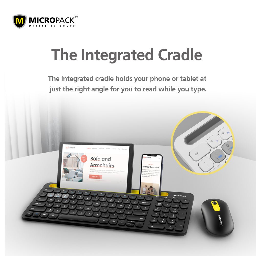 Micropack iFREE Pro 2 - 2.4G/Bluetooth Wireless Keyboard & Mouse Combo Micropack - Zenox Hong Kong