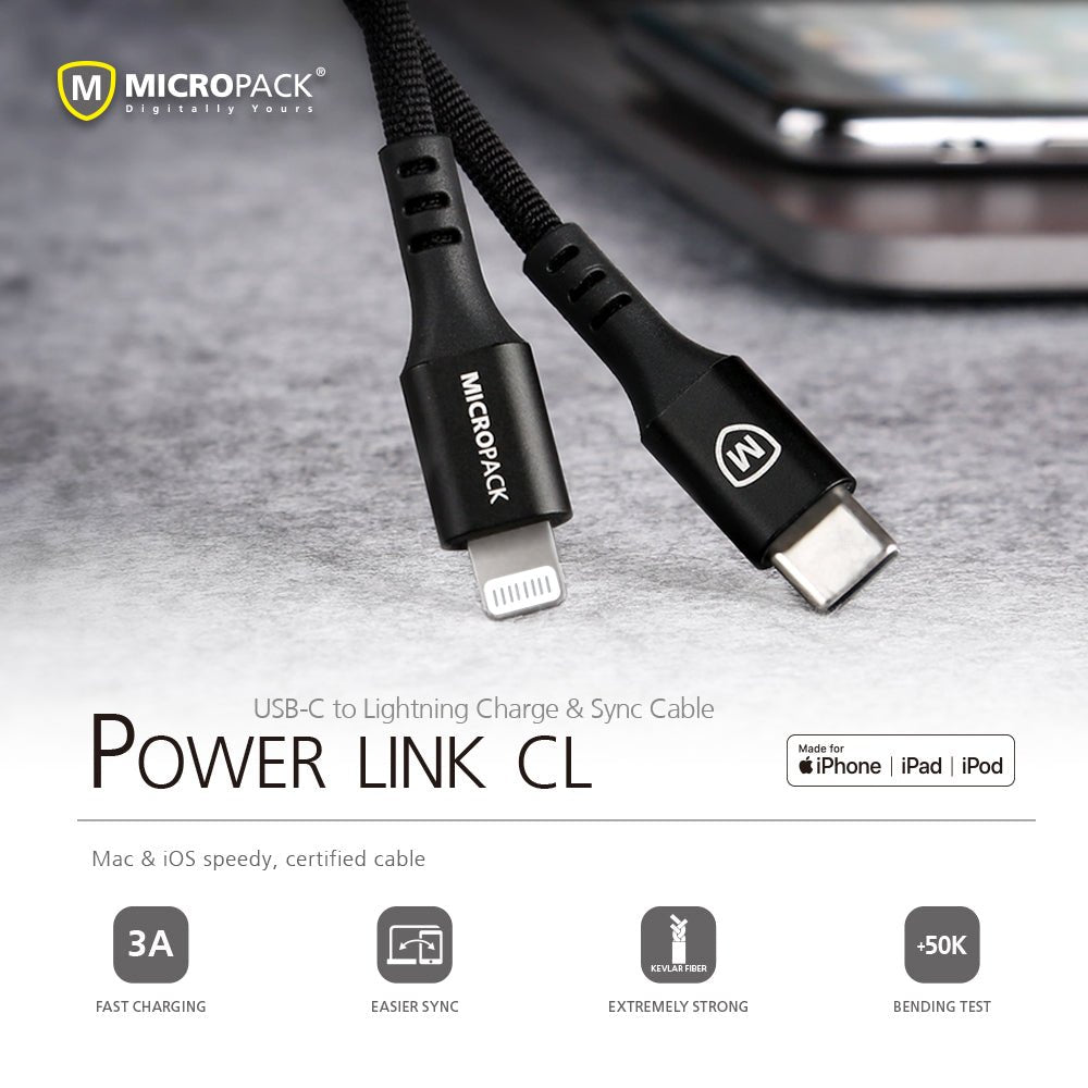 Micropack USB-C to Lightning Charge & Sync Cable Micropack - Zenox Hong ...