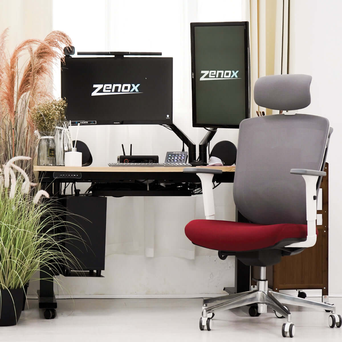 Zenox Ergonomic - Zagen Office Chair (Mesh & Foam/Red) - Zenox Hong Kong